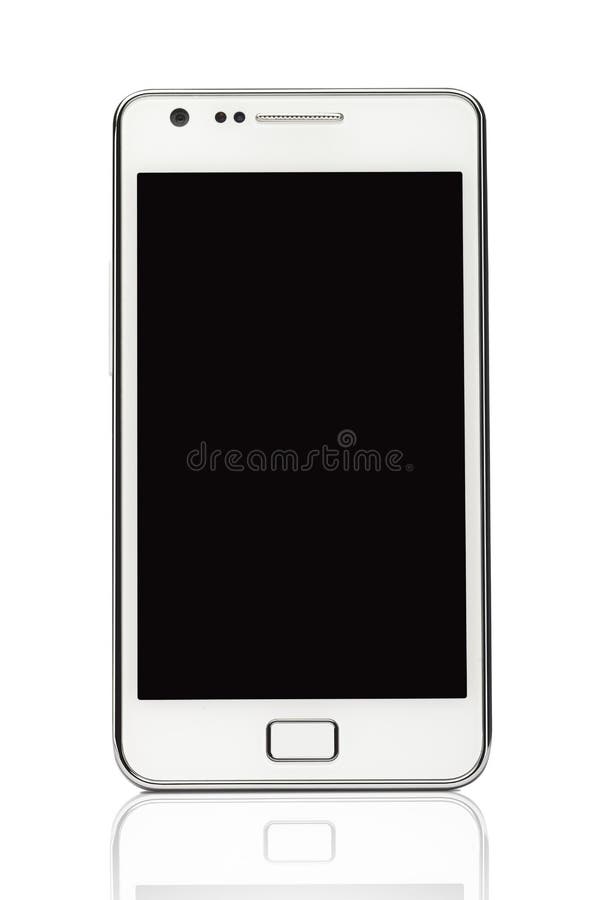 Smart Phone with a Blank Screen Isolated on White Stock Photo - Image ...