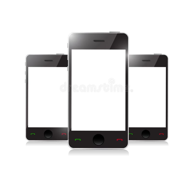 Smart Phone with Blank Screen Stock Illustration - Illustration of ...