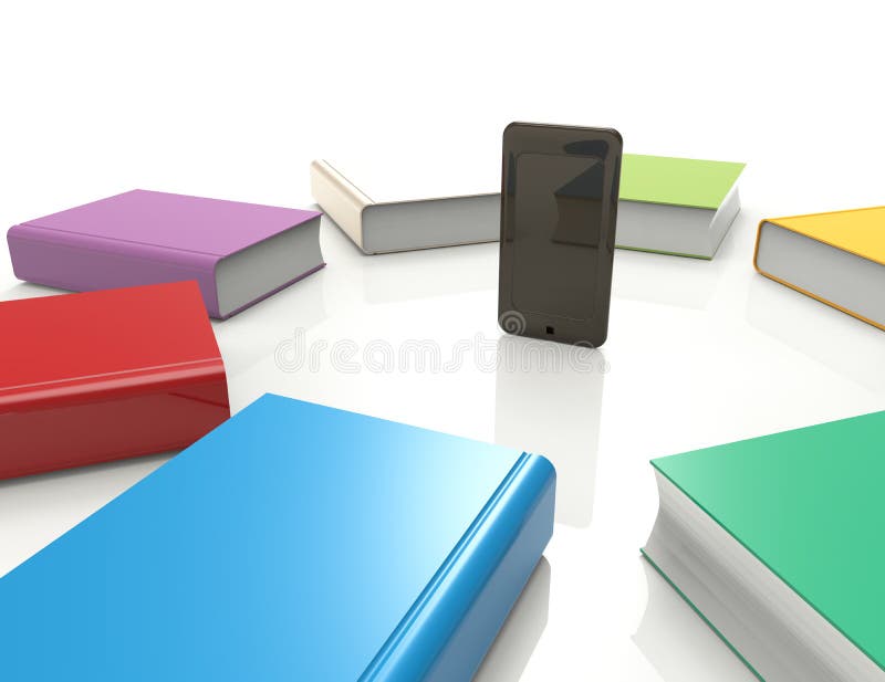 Smart Phone -books stock illustration. Illustration of white - 45485454