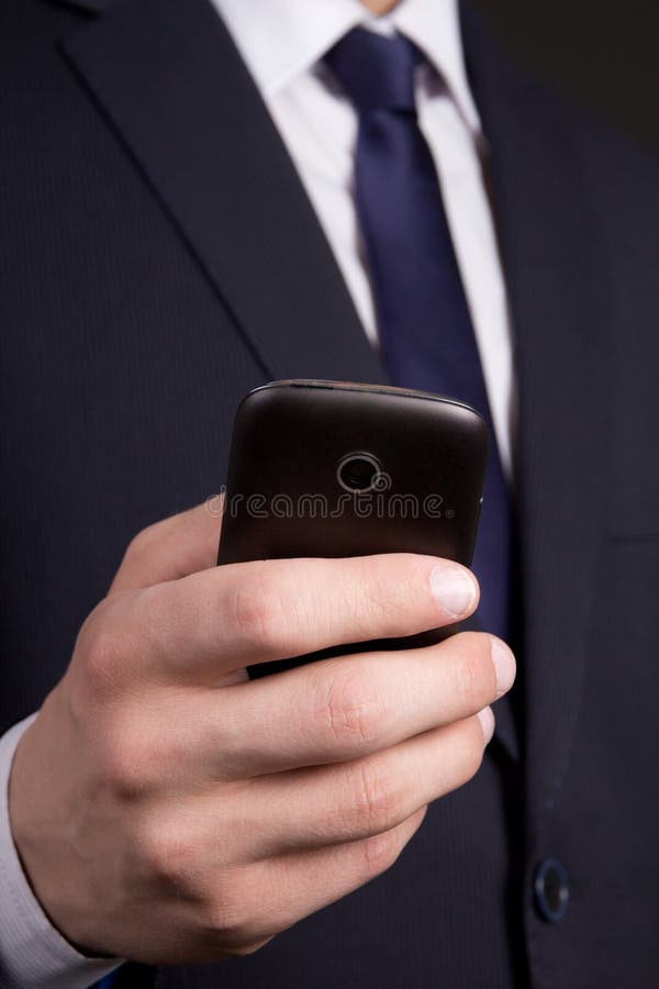 Smart Phone in Business Man Hand Stock Photo - Image of elegant ...