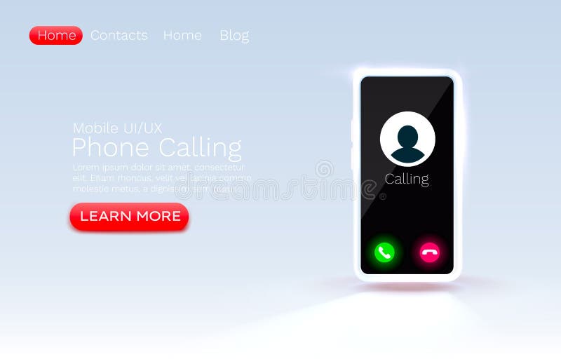 Smart Phone Calling Ui, Display Screen User Talk. Web Site Stock Vector ...