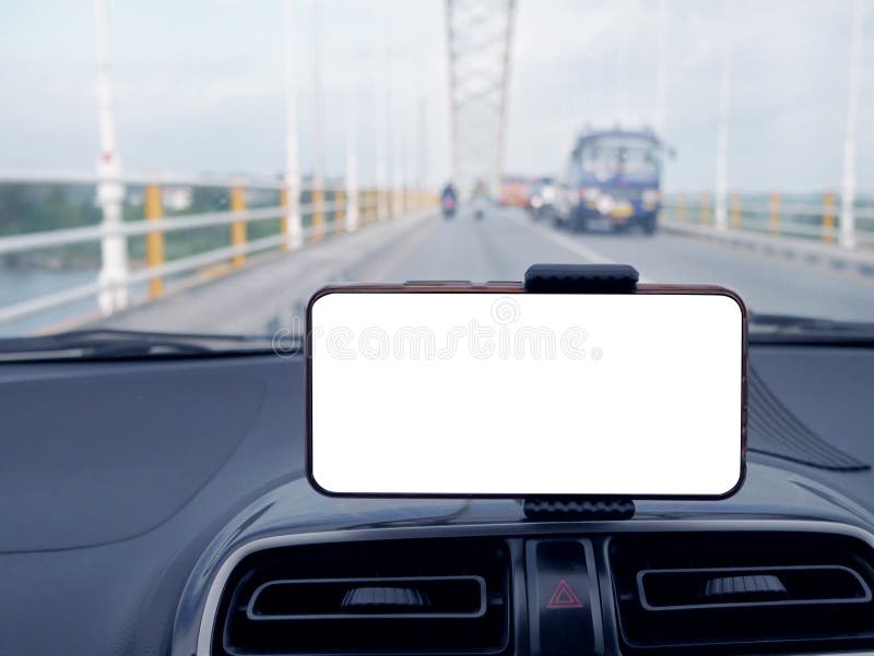Smart Phone on Car Mock Up stock image. Image of navigation - 162462607