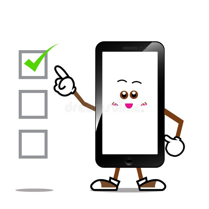 Smart phone cartoon 011 stock vector. Illustration of communication ...