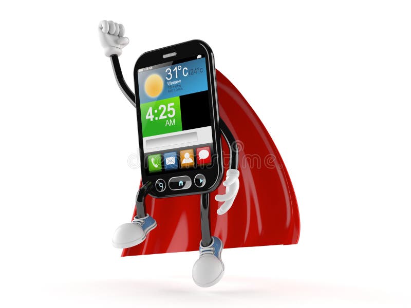 Cape Cell Phone Character Stock Illustrations – 25 Cape Cell Phone ...