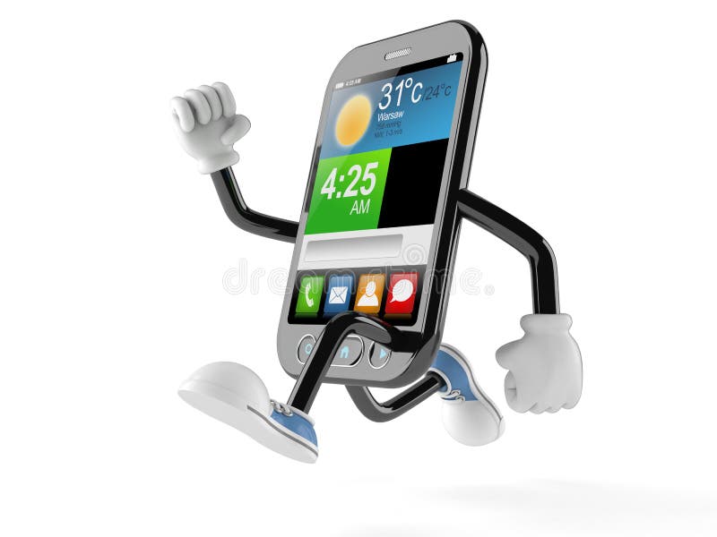 Cartoon Cell Phone Running Stock Illustrations – 118 Cartoon Cell Phone ...