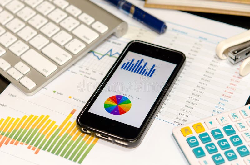 Smart phone chart stock image. Image of paper, cellphone - 52101641
