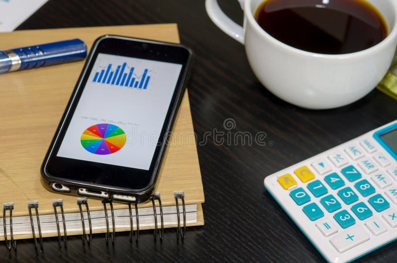 Smart phone chart stock photo. Image of mobile, financial - 52101712