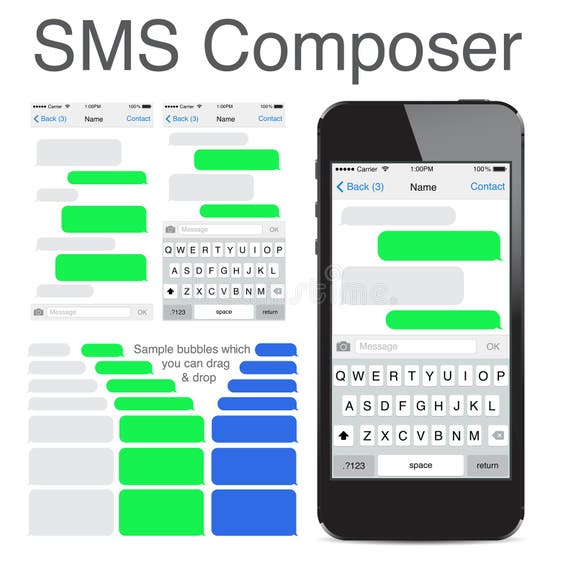 Text Message Bubbles Iphone Stock Illustrations – 70 Text Message ...