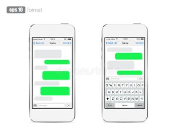 Smart Phone Chatting Sms Template Bubbles Stock Vector - Illustration ...