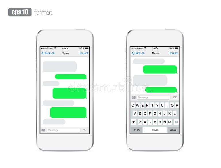 Text Message Bubbles Iphone Stock Illustrations – 70 Text Message ...
