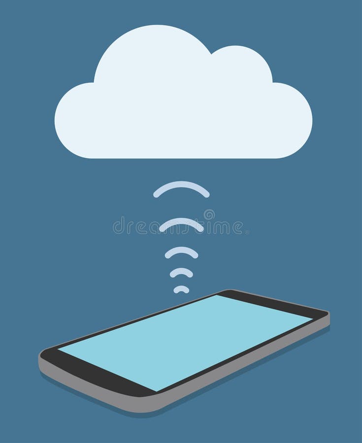 Smart Phone with Cloud Computing Stock Vector - Illustration of graph ...