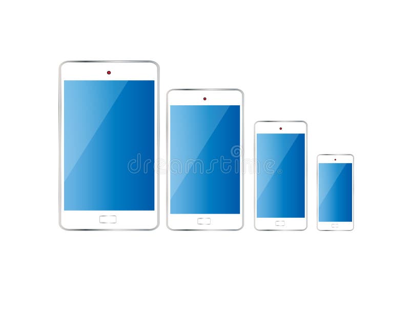Smart Phone Color Isolated Different Size Stock Vector - Illustration ...