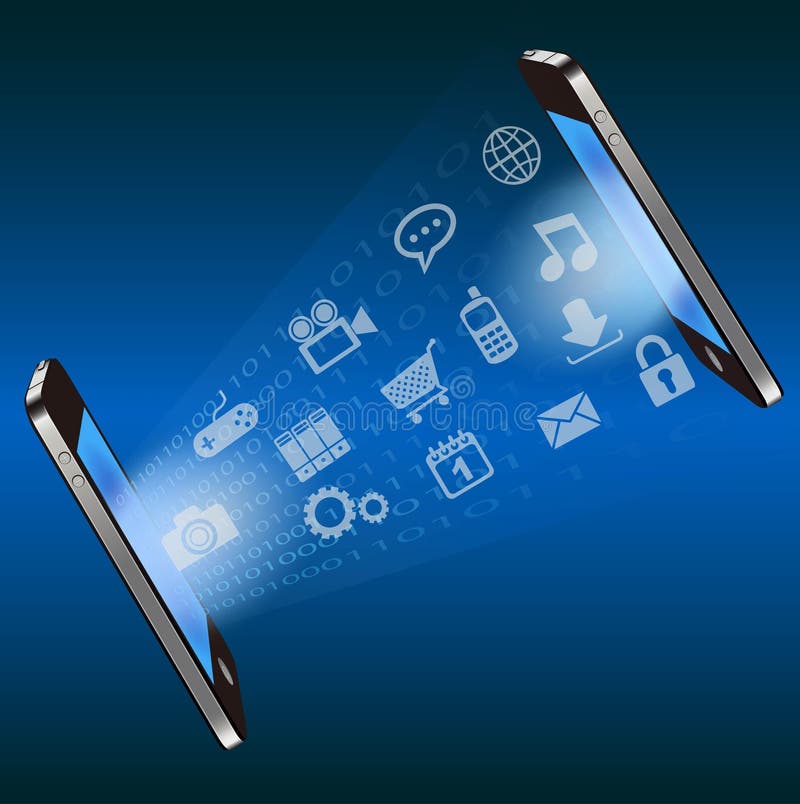 Smart Phone Communication Technology Background Stock Vector ...