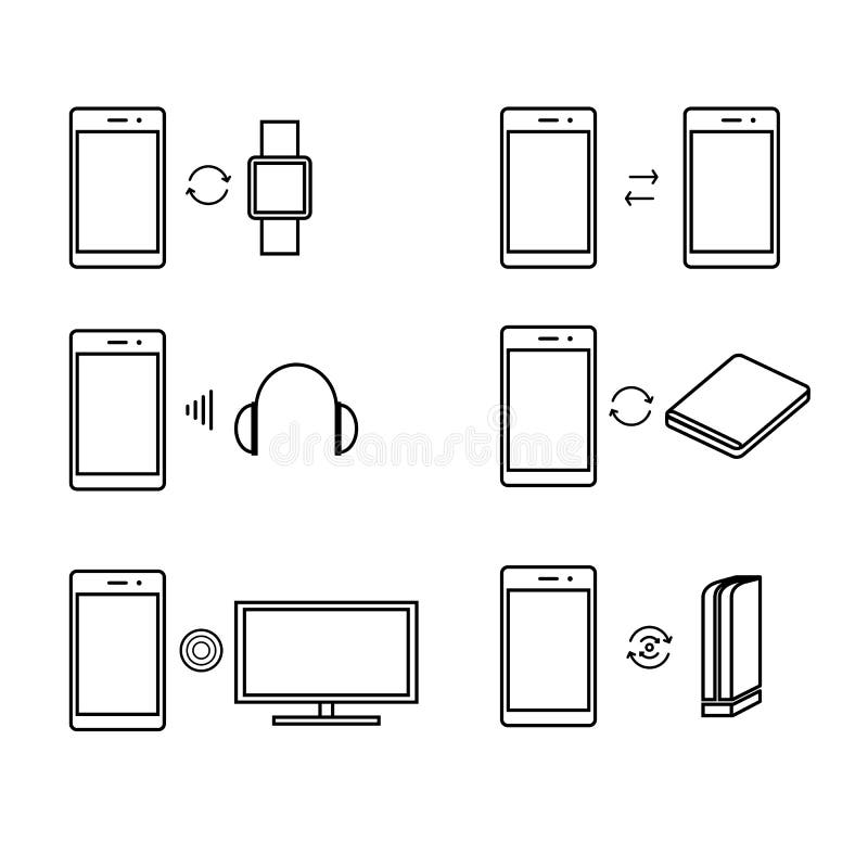 Smart Phone Connection Icon Stock Vector - Illustration of media ...