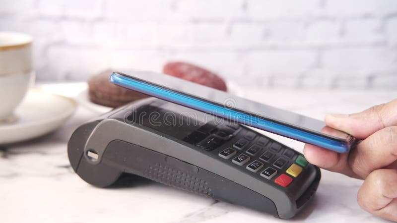 Smart Phone Contactless Payment on Table Stock Footage - Video of ...