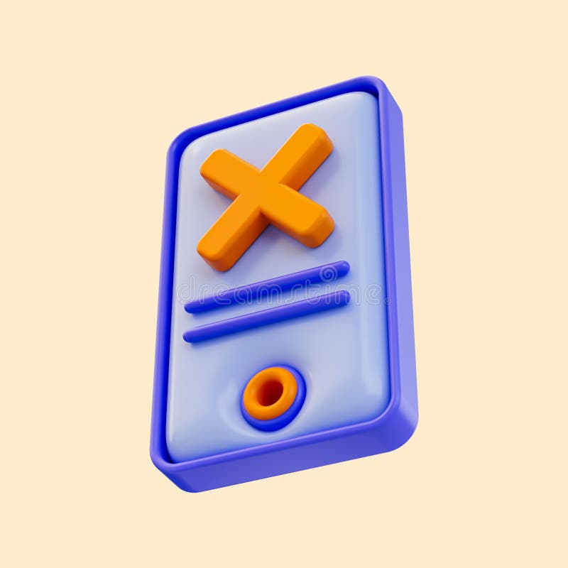 Smart Phone Cross Icon 3d Render Concept for Incorrect Information ...