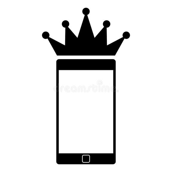 Smart Phone Crown Icon Vector Illustration Stock Vector - Illustration ...