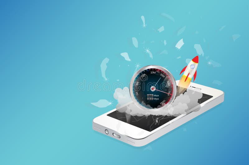 Smart Phone Device with Hi Speed Internet Stock Illustration ...