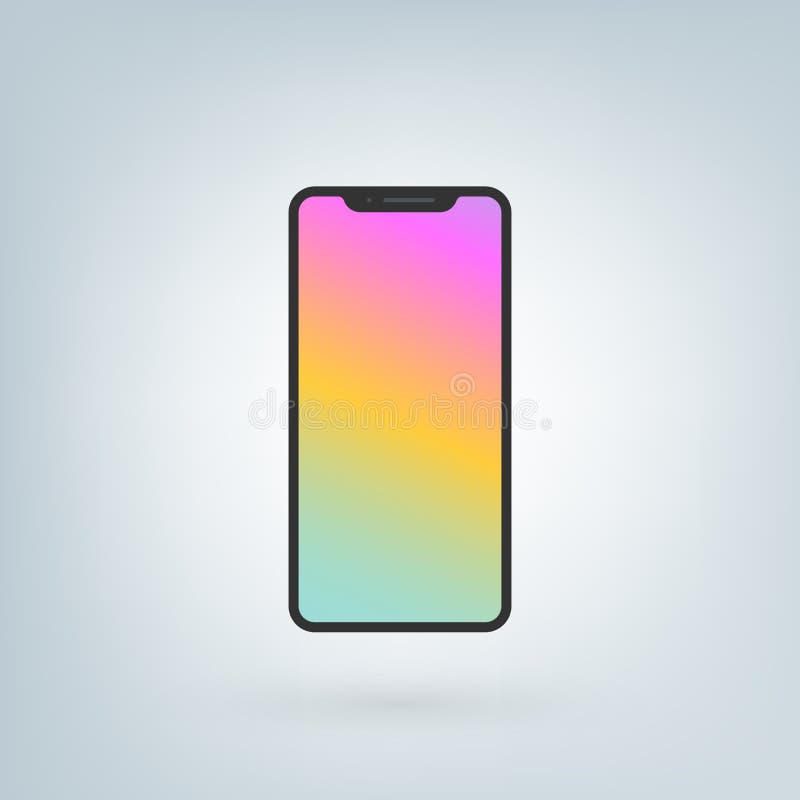 Smart Phone Device with Multicolor Gradient Wallpaper. Vector ...