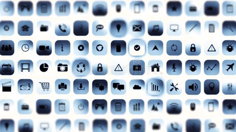 Smart Phone Display Showing Software App Icons Application Background ...