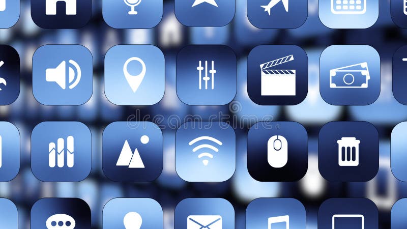 Smart Phone Display Showing Software App Icons Application Background ... Smart Phone Display Showing Software App Icons Application Background ...