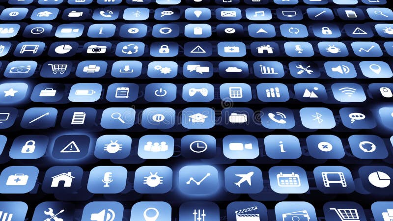 Smart Phone Display Showing Software App Icons Application Background ...