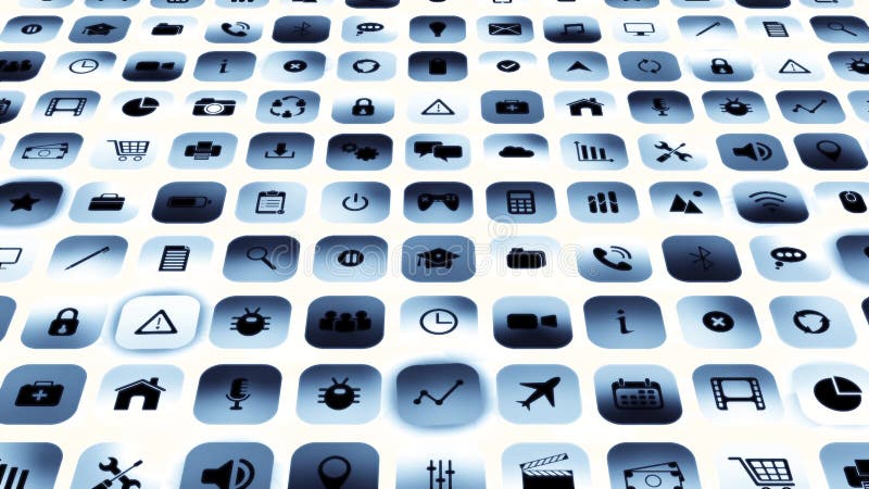 Smart Phone Display Showing Software App Icons Application Background ...