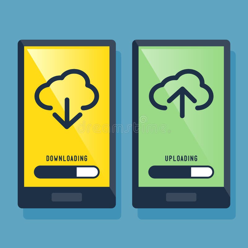 Smart Phone Downloading and Uploading Icon Stock Vector - Illustration ...