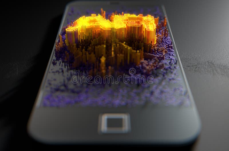 Smart Phone Emanating Augmented Reality Stock Illustration ...