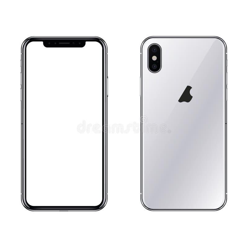 Smart Phone Front and Back View with Transparent Screen Stock Vector ...