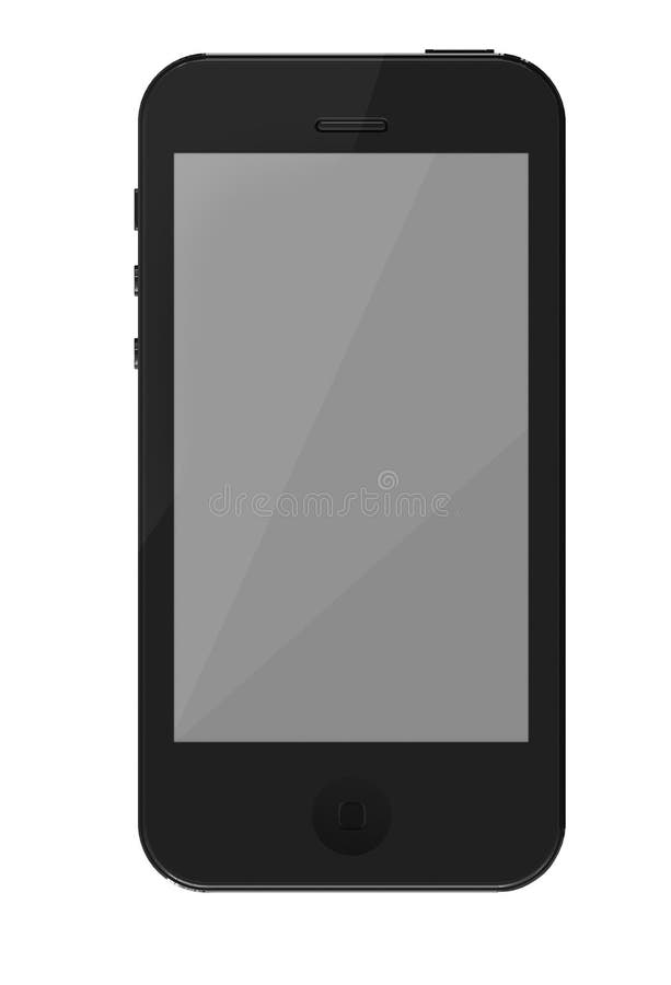 Smart Phone Front View Screen and Contour Stock Illustration ...