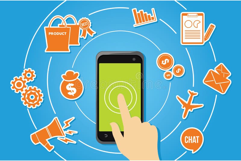 Smart Phone Function and Application Icon Concept Vector Stock Vector ...