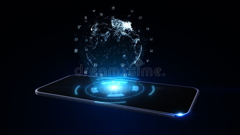 Smart Phone of 5g High-Speed Connection, Technology Network Digital ...