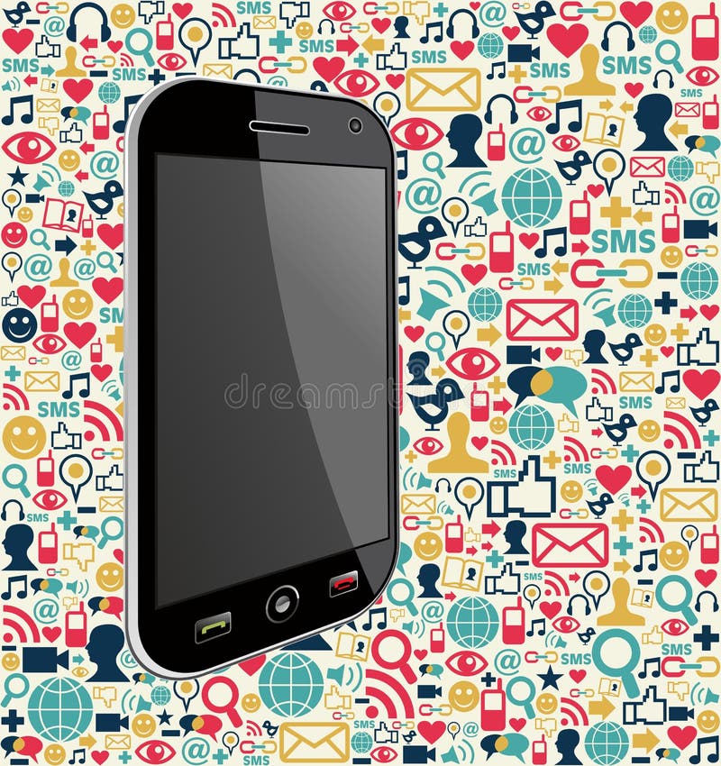Iphone Social Media Icon Background Stock Illustrations – 798 Iphone ...