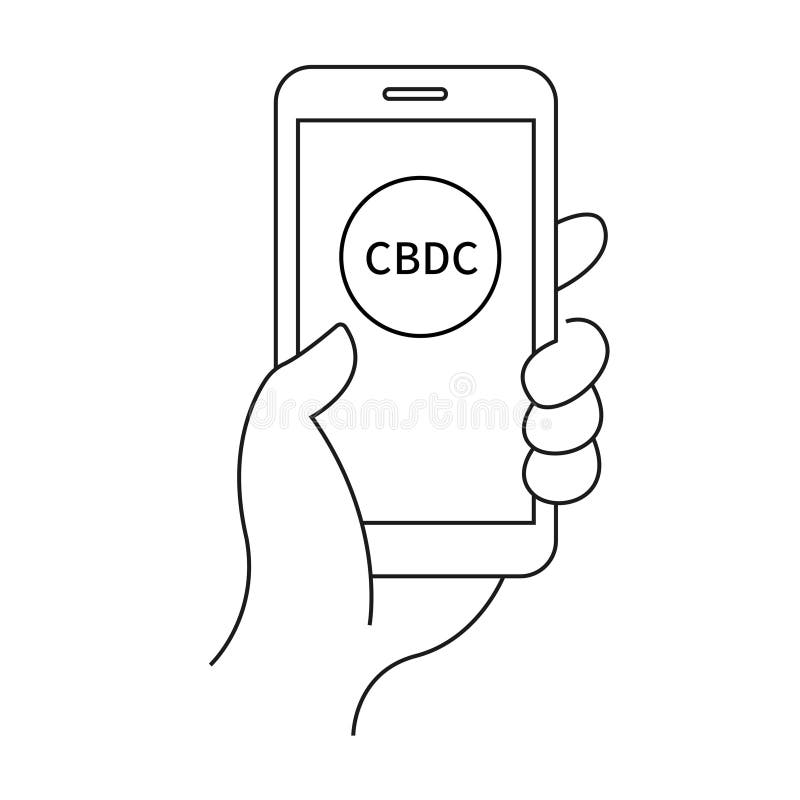 Smart Phone in Hand with Text CBDC. Touch Screen. World Technology ...