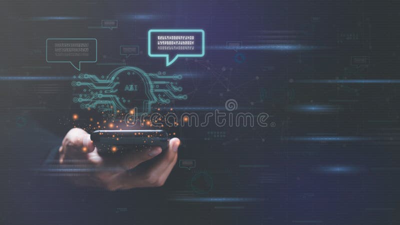 Smart Phone in Hands of a Businessman ,artificial Intelligence ...