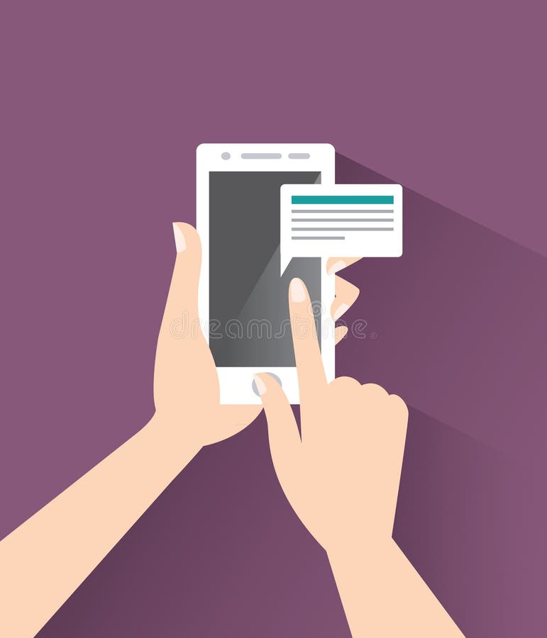 Smart phone in the hands stock vector. Illustration of communication ...