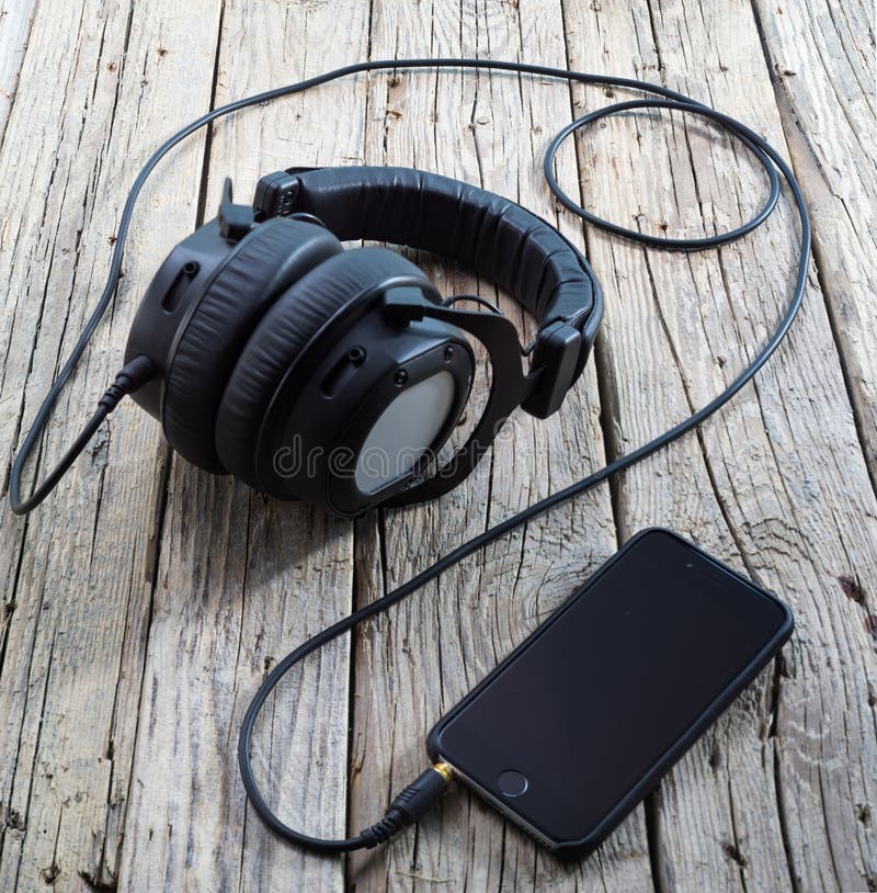 Smart Phone with Headphones Stock Image - Image of headphones ...