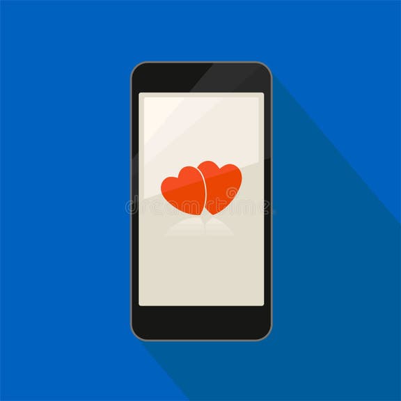 Smart Phone with Hearts on Screen. Vector Illustration. Stock Vector ...