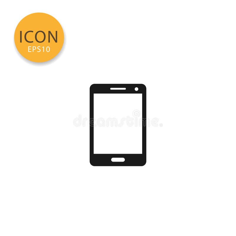 Smart Phone Icon Isolated Flat Style. Stock Vector - Illustration of ...