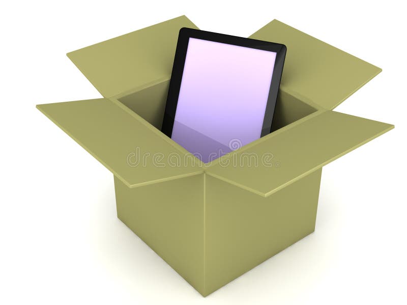 Smart Phone Inside an Open Carton Box Stock Illustration - Illustration ...