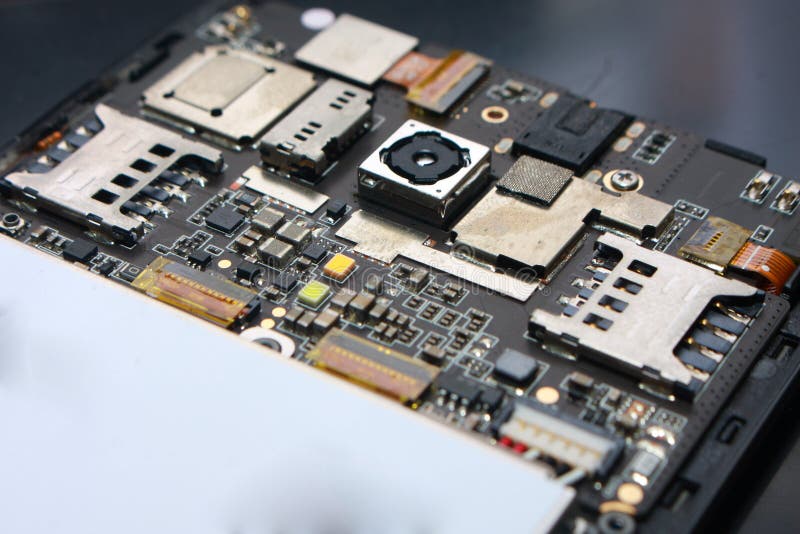Smart Phone Internal Hardware Stock Image - Image of recycling, device ...