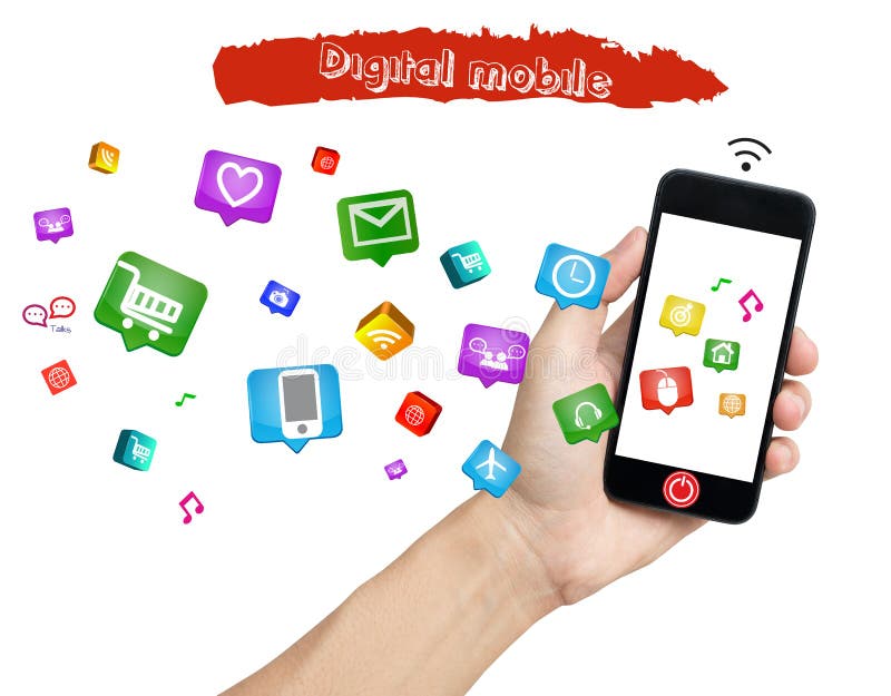 Smart Phone with Internet of Things and Digital Mobile Stock Photo ...