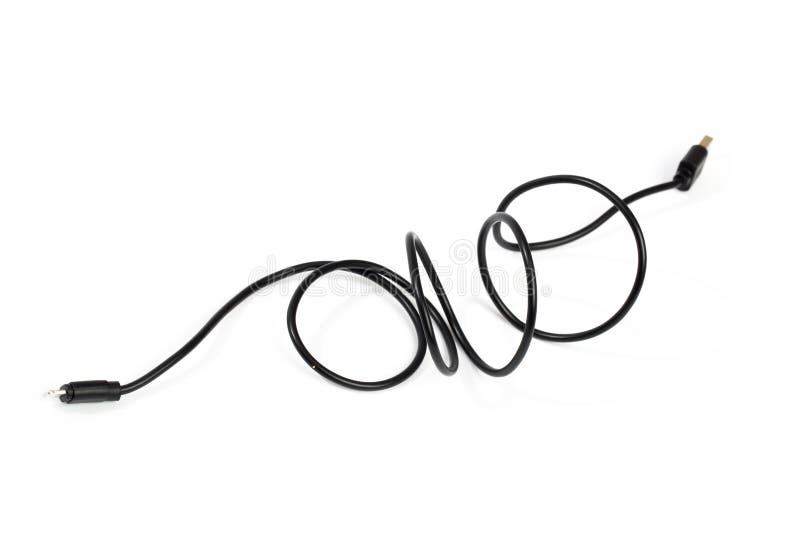 Smart Phone Lightning Cable Isolated on White Screen - Image Stock ...