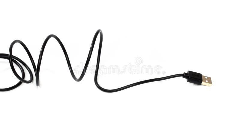 Smart Phone Lightning Cable Isolated on White Screen - Image Stock ...