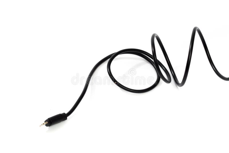 Smart Phone Lightning Cable Isolated on White Screen - Image Stock ...