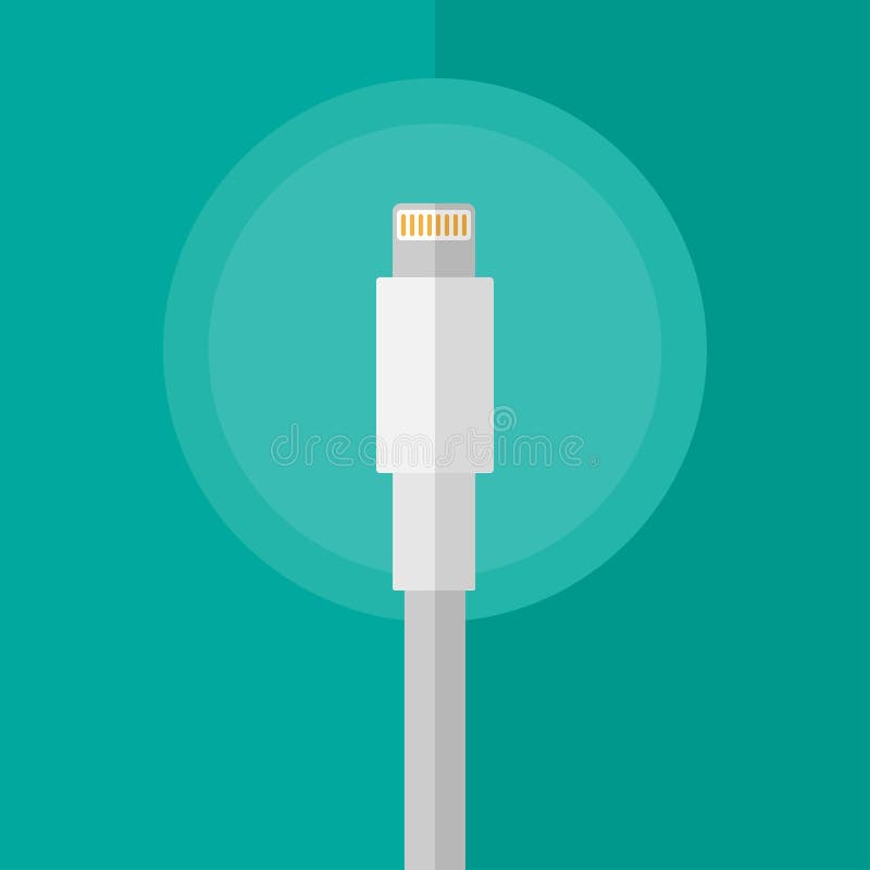 Smart Phone Lightning Charger or Connector Cable Flat Vector Design ...