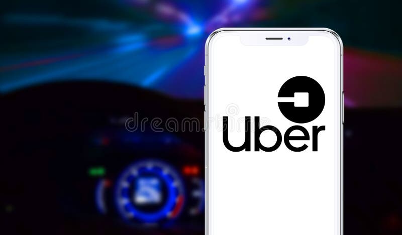 Smart Phone With The Logo Of Uber Technologies Inc. Which Is An ...