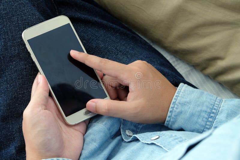 Smart Phone in Man Hands, Close Up Stock Photo - Image of hand ...