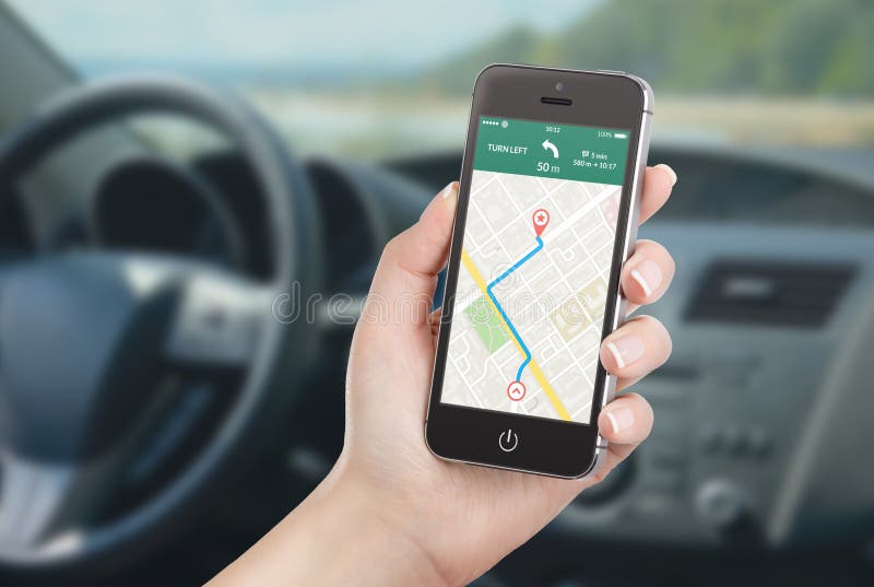 Smart Phone with Map Gps Navigation Application on the Screen Stock ... Smart Phone with Map Gps Navigation Application on the Screen Stock ...